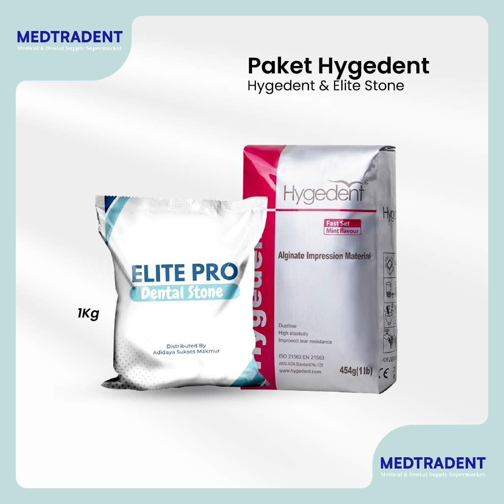 Jual Paket Alginate Hygedent & Stone Elite Pro 1Kg Soft Teksture [Free ...