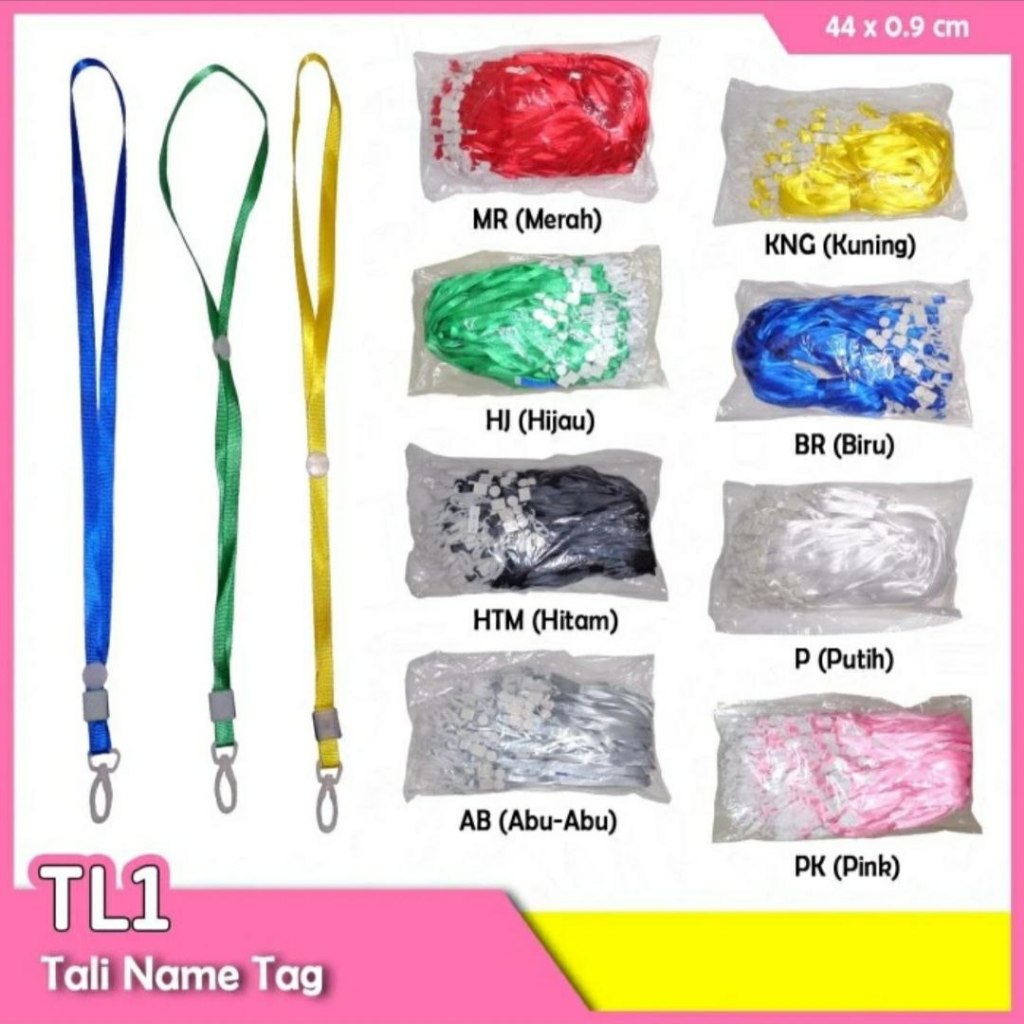 Jual Lanyard tali gantungan Id card Name tag polos 1 cm - Biru | Shopee ...