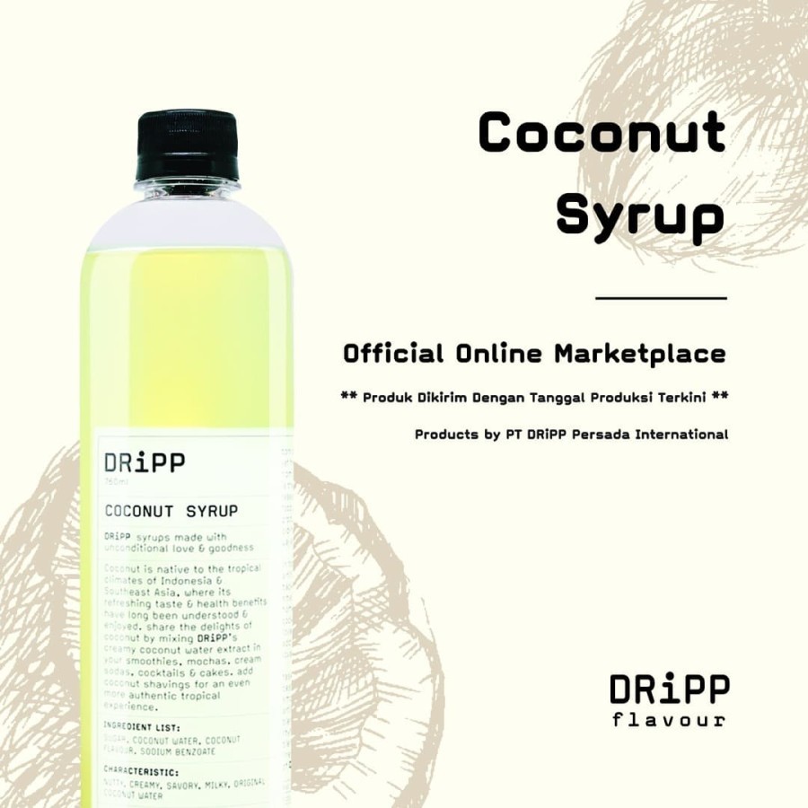 Jual DRiPP Coconut Flavour Syrup (Sirup Rasa Kelapa) | Shopee Indonesia