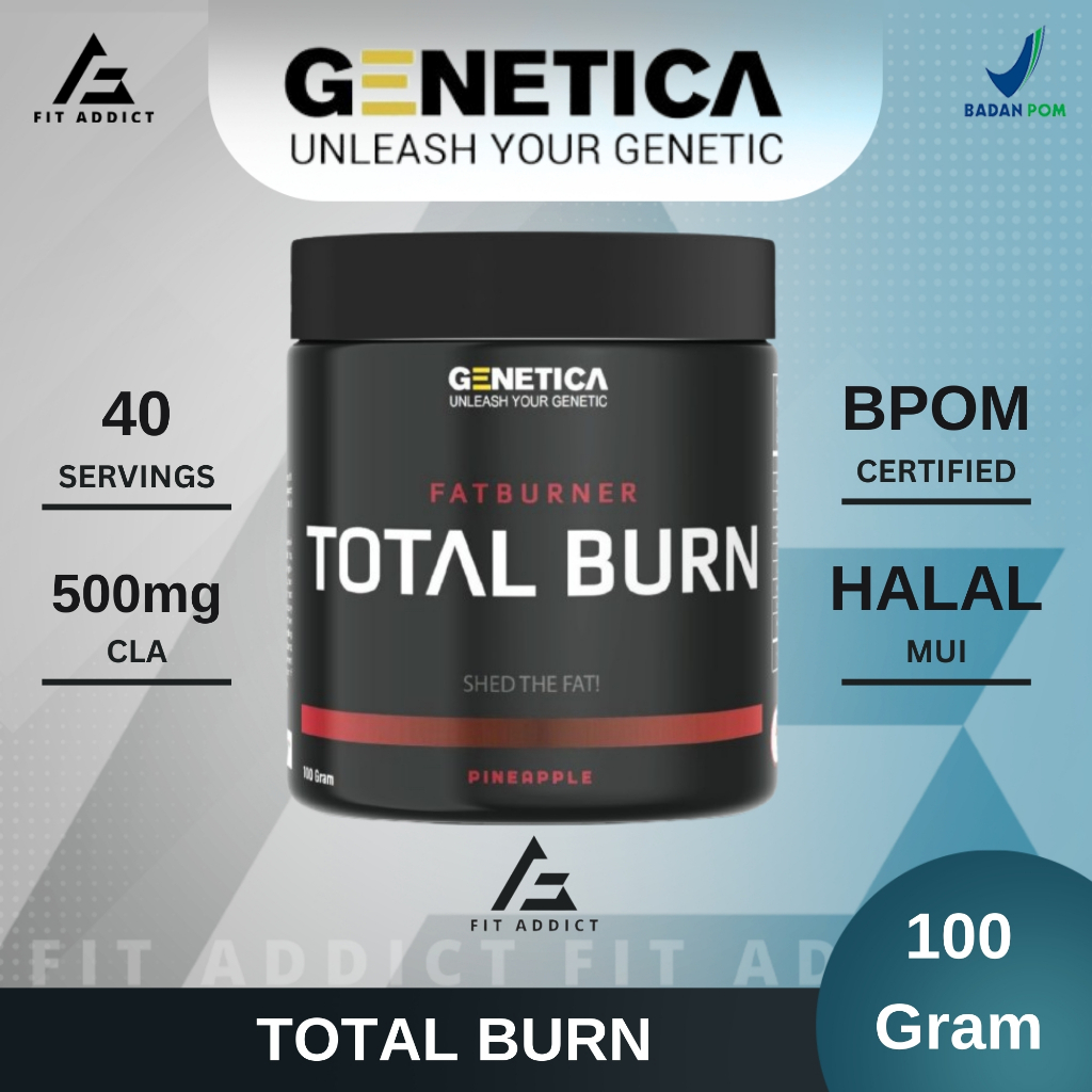 Jual Genetica Total Burn 40 Serving 100 Gram Fat Burner Pembakar Lemak ...