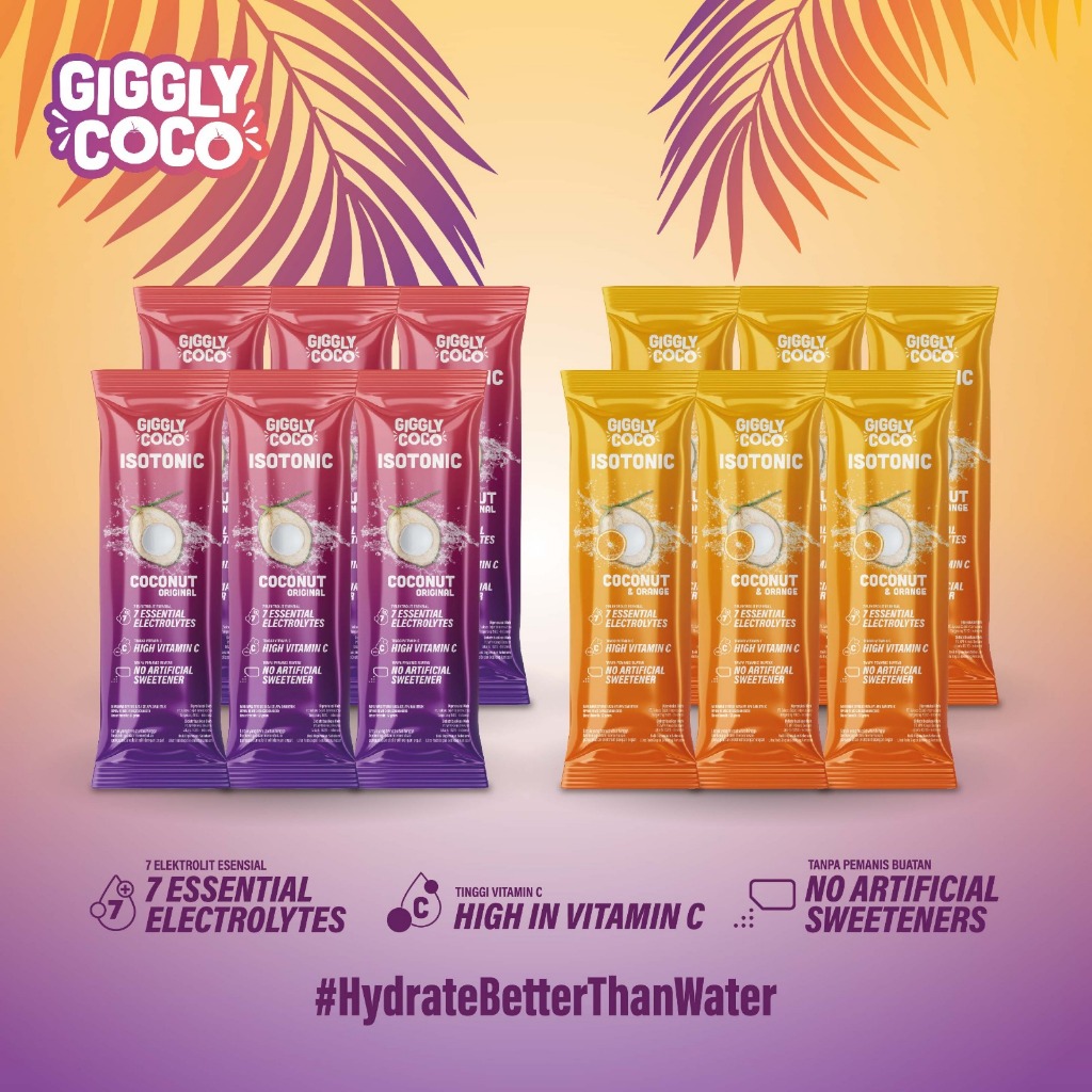 Jual Giggly Coco Isotonic - Mix Original & Orange 12 Sachet | Shopee ...