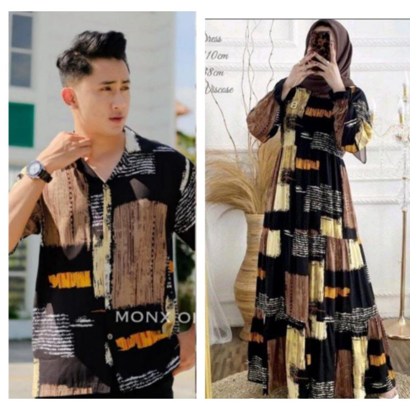 Jual SETELAN GAMIS DAN KEMEJA PASANGAN || Couple Baju Gamis Dan Kemeja ...