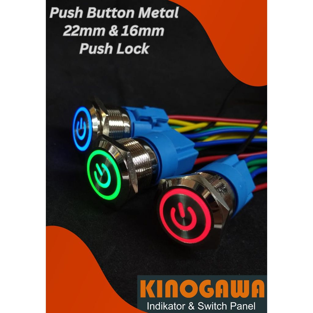 Jual Push Button Metal - Tombol Besi - Saklar On-Off 220V 24V - Lock | Shopee Indonesia