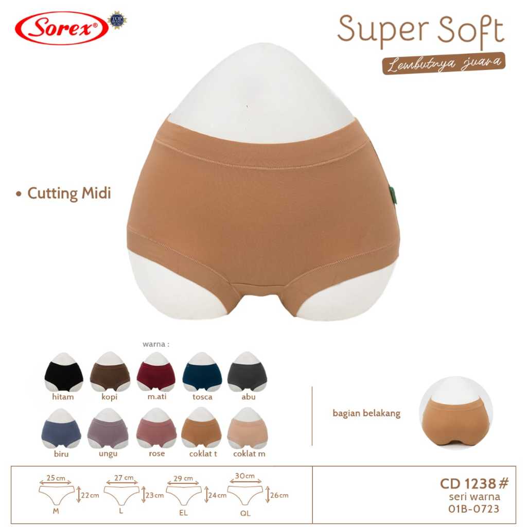 Jual Sorex CD 1238 Celana Dalam Wanita - Maxi Panty Super Soft - M L XL XXL | BISA PILIH WARNA ...