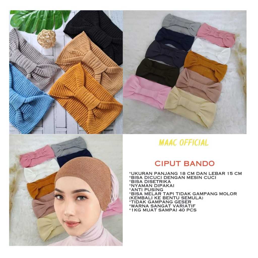 Jual [Ciput Bando/Bandana] | Ciput Rajut Pita Bando | Bandana Ciput | Inner Rajut | Ciput Hijab ...