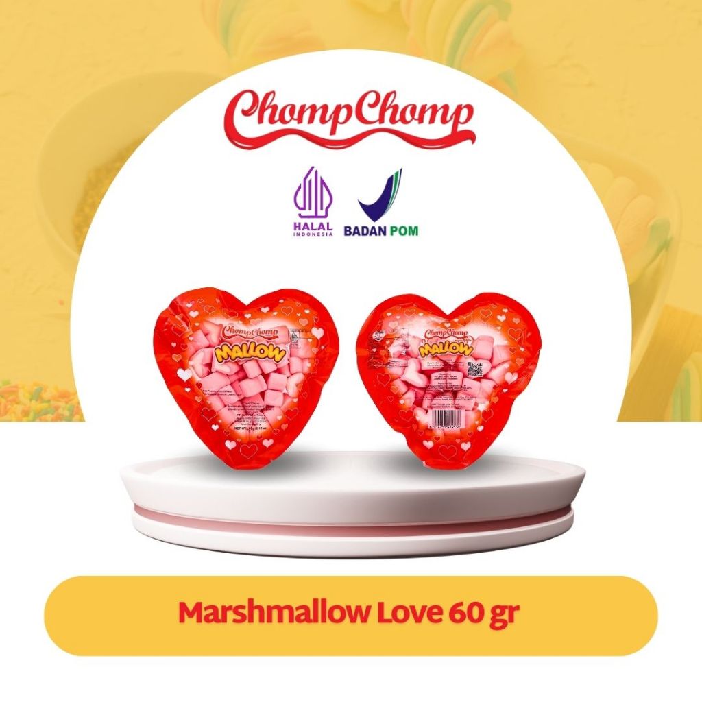 Jual Snack Marshmallow Chompchomp Love (Vanilla Matcha) 60gr | Shopee Indonesia