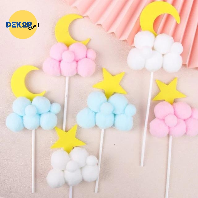 Jual CAKE TOPPER BENTUK AWAN / Cake topper kue / hiasan kue ulang tahun ...