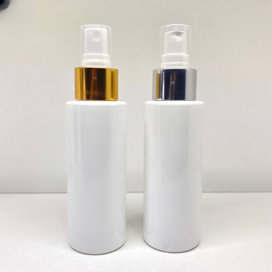 Jual Botol Spray RF 100ml Putih Tutup Silver Gold / RF 100ml Spray Gold ...