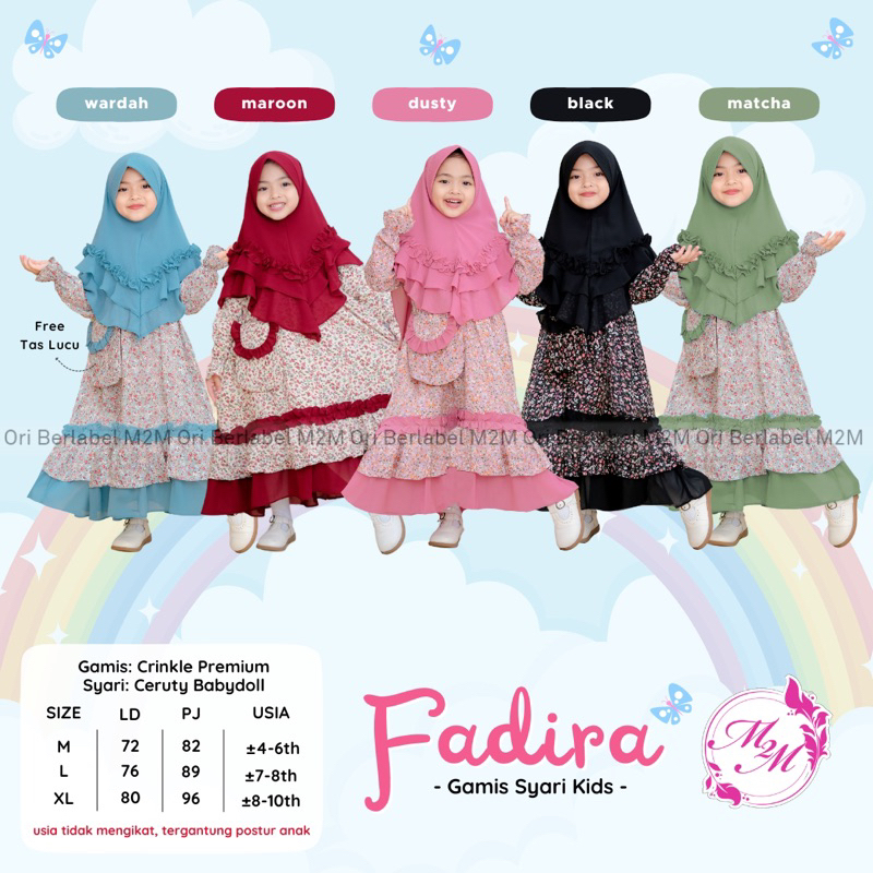 Jual FADIRA KIDS DRESS SYARI ANAK FREE HIJAB | Shopee Indonesia