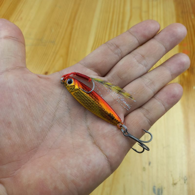 Jual metal jig mikro jig 10 gram 15 gram 20 gram lengkap dengan assist hook dan trebel hook ...