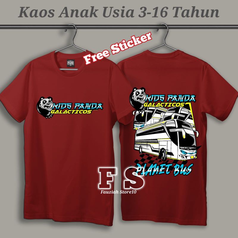 Jual # Baju Bus Mania Viral Jetbus3 Kids Panda Galacticos| Kaos Anak Laki-laki Perempuan Usia 3 ...