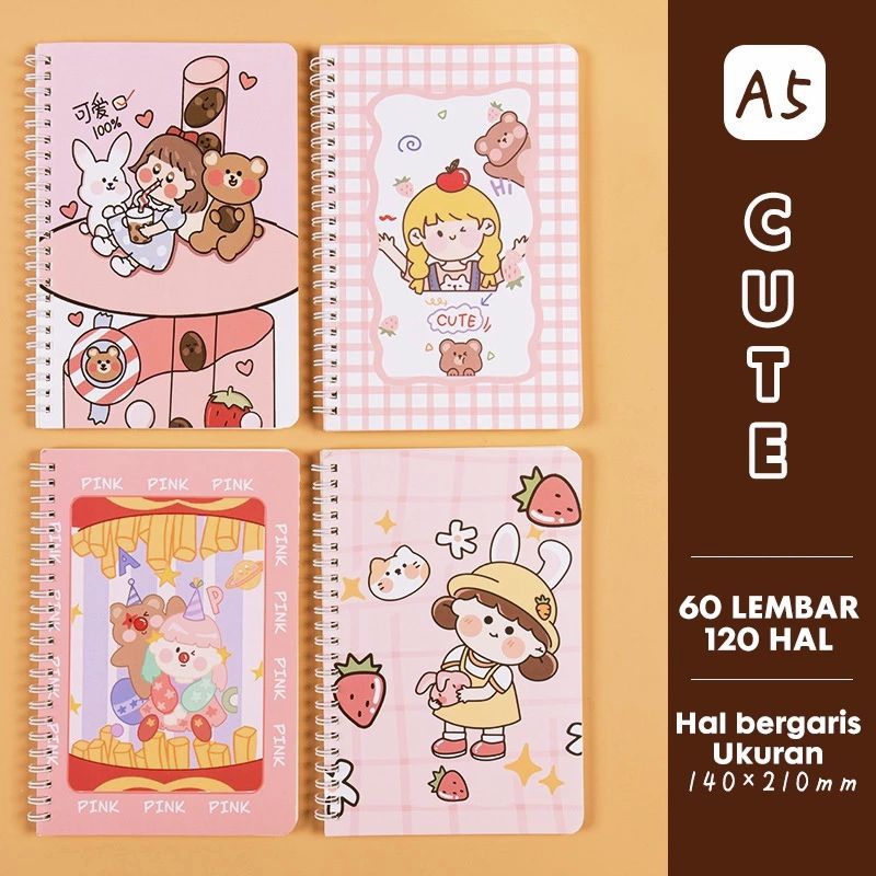 Jual Buku Tulis A5 Notebook Mini Alat Tulis Karakter Lucu | Shopee ...