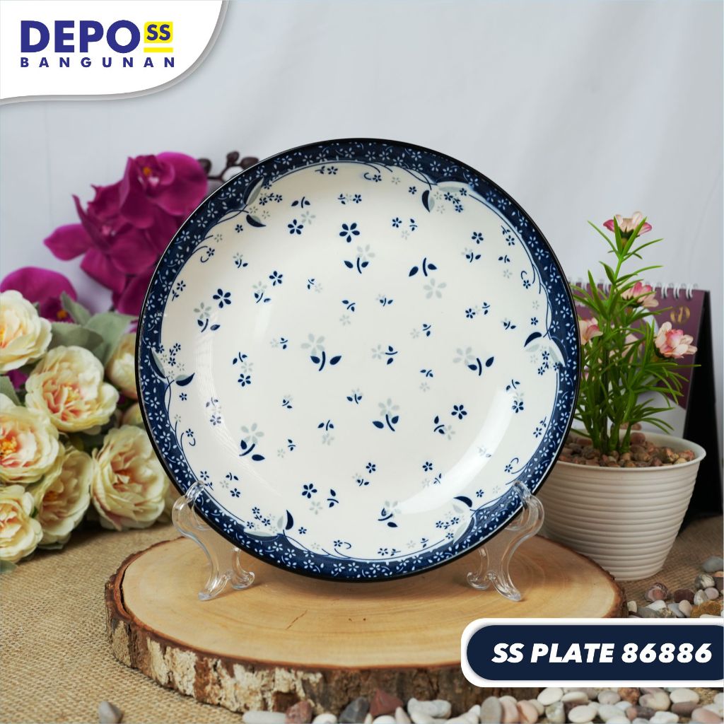 Jual Piring Keramik Motif SS Plate 86886 Ukuran 20,7cm/Piring Keramik ...