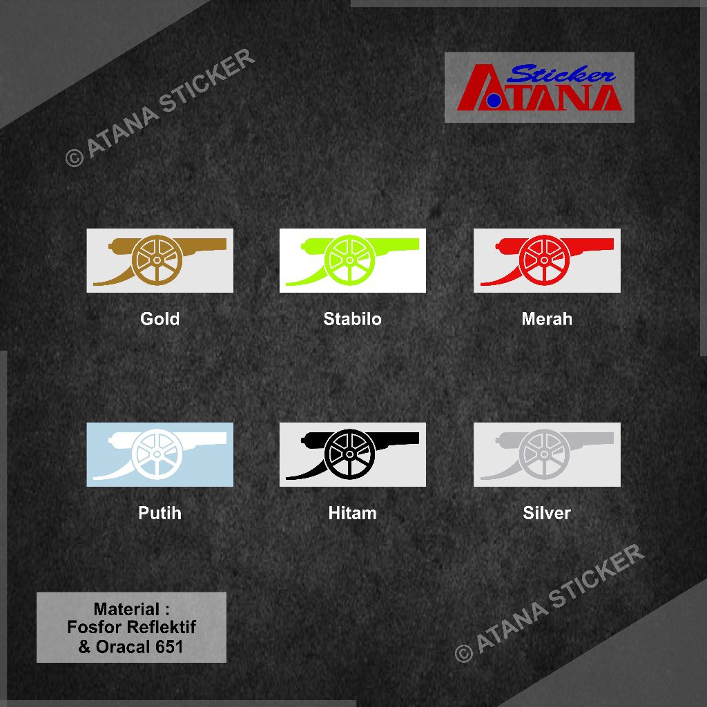 Jual Stiker Cutting Meriam Arsenal Logo Emblem Bola The Gunners Gooners ...