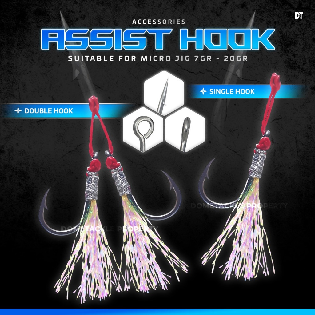 Jual Assist Hook Single Double Hook Micro Jig Size 7 Jigging Cocok Untuk Micro Jig 7 10 15 20 gr ...