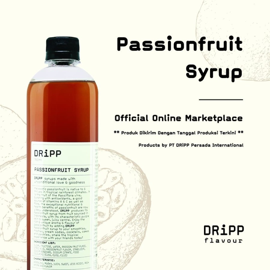 Jual DRiPP Passionfruit Flavour Syrup (Sirup Rasa Markisa) | Shopee ...