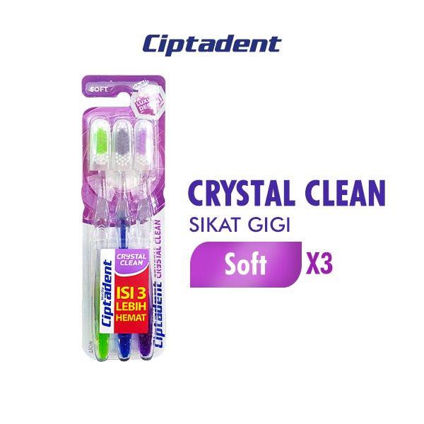 Jual Ciptadent Sikat Gigi Crystal Clean Soft Kotak Isi 3 Pcs | Shopee ...