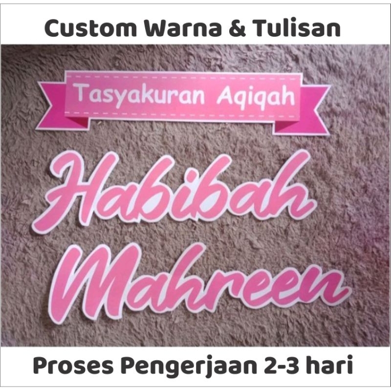 Jual Tulisan Nama Backdrop Dekorasi Aqiqah Tedhak Siten Ulang Tahun ...