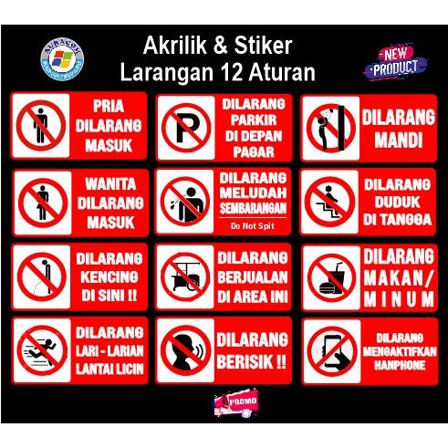 Jual Larangan 12 Aturan akrilik & stiker | Shopee Indonesia