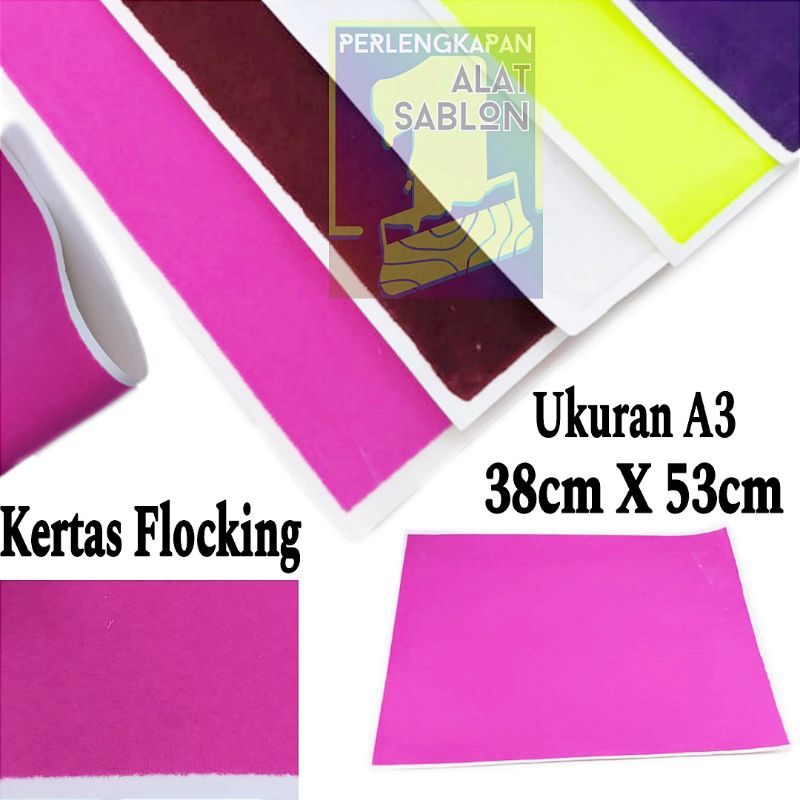 Jual KERTAS FLOCKING BELUDRU LEMBARAN SABLON UKURAN A3 | Shopee Indonesia