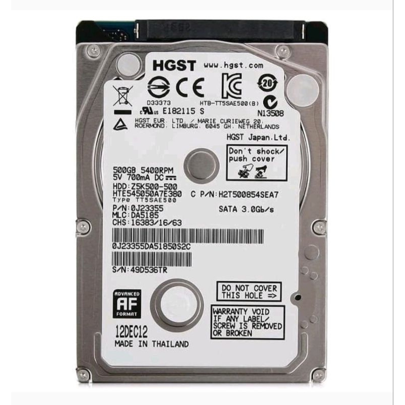 Jual HDD 500GB Hardisk 500GB Laptop 2.5" Internal Harddisk Notebook ...