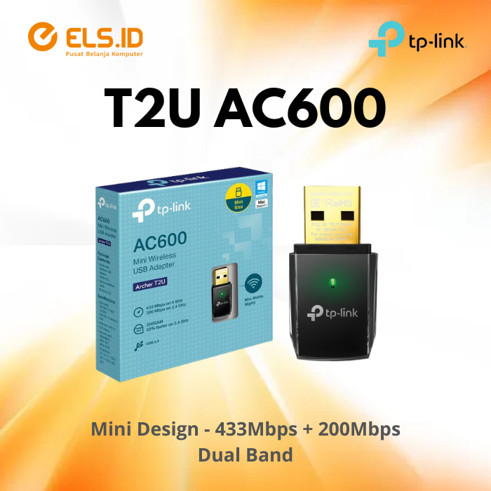 Jual TP-Link Wireless USB Adapter Archer T2U AC600 | Shopee Indonesia