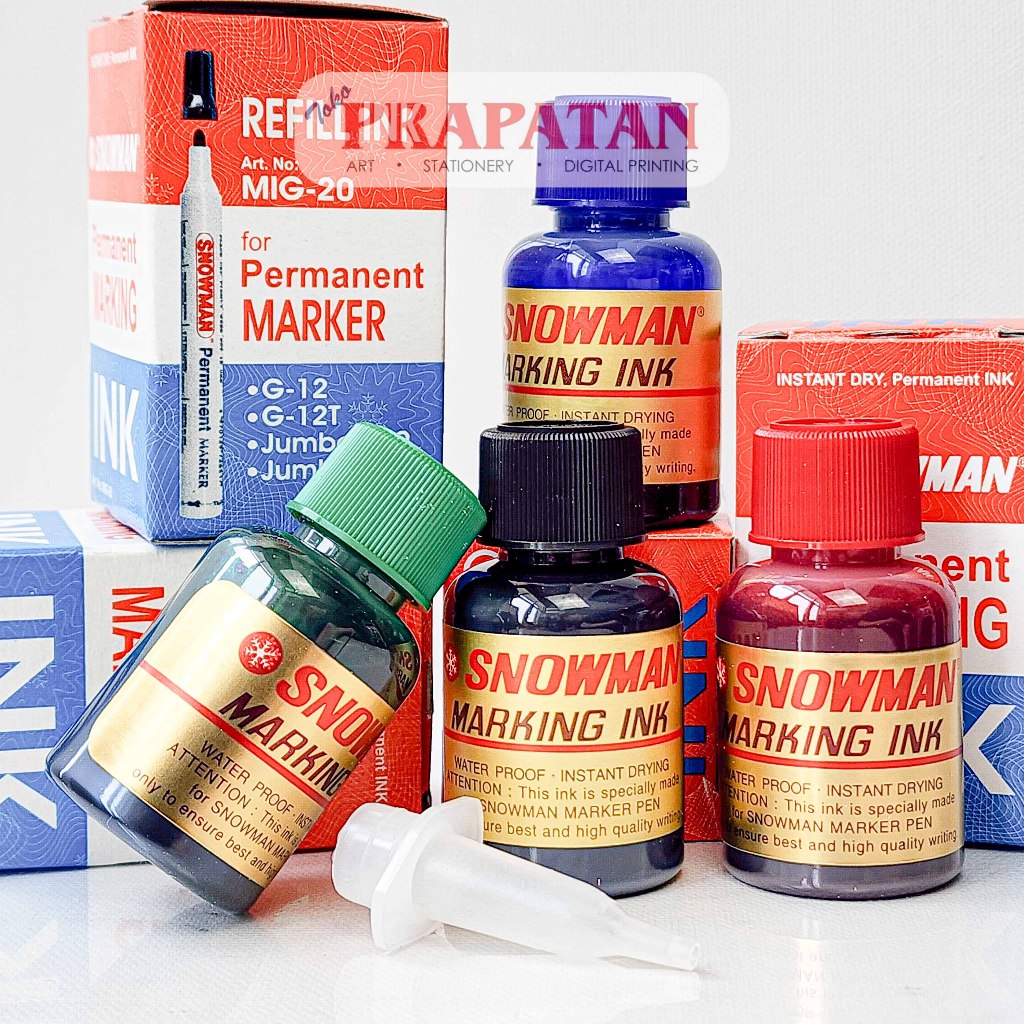 Jual Snowman Permanent Marker Refill Ink MIG-20 | Tinta Refill | Shopee ...