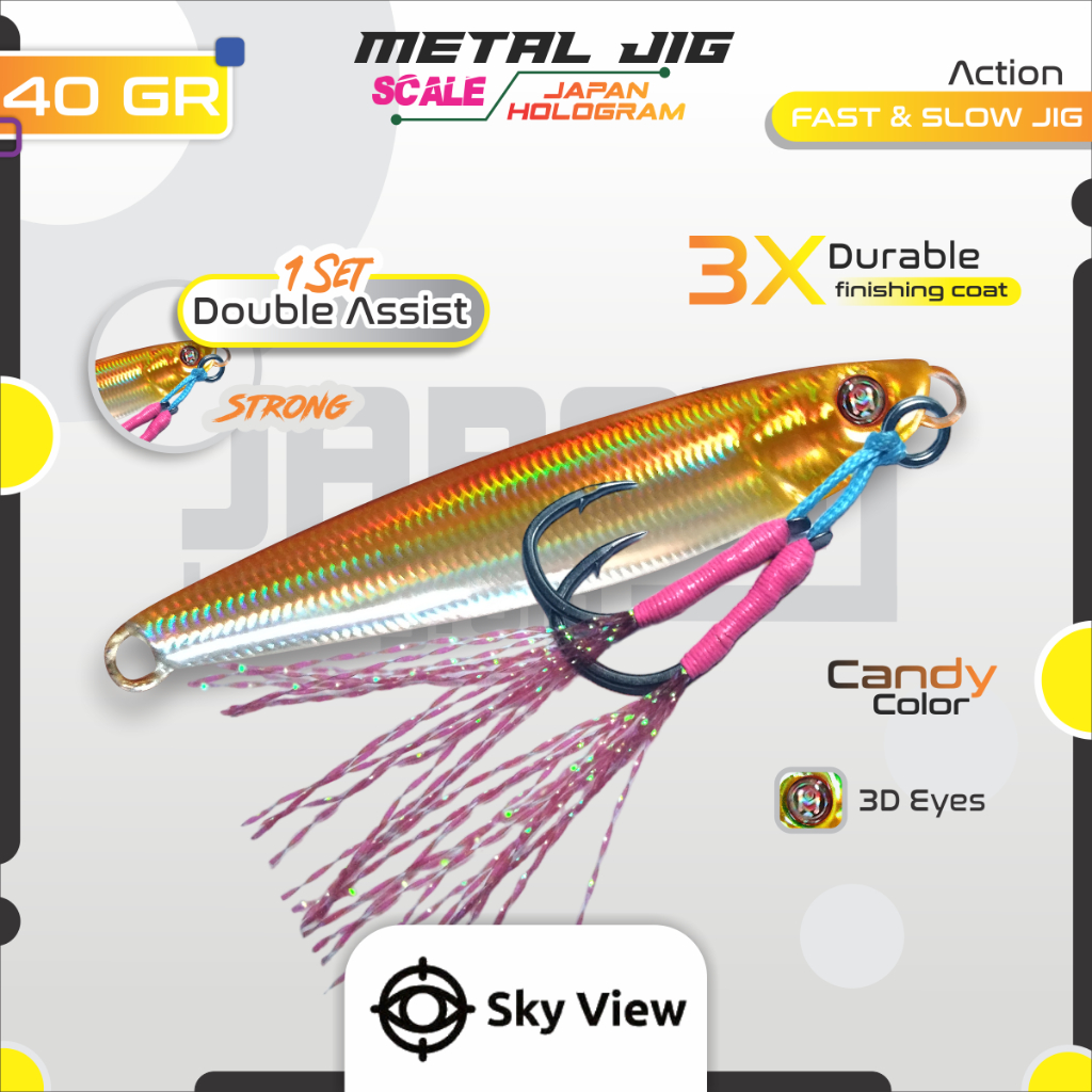 Jual Metal Jig 40 Gram Double Assist Hook Casting Lure Jigging 40g Metaljig 40gr Killer | Shopee ...