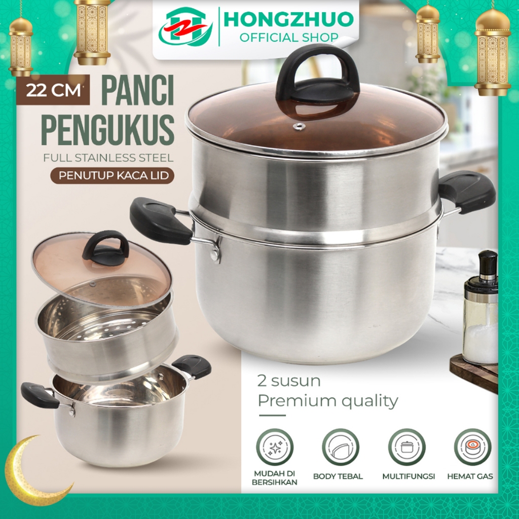 Jual Hongzhuo Panci Kukus Panci Mpasi Steam Pot 2 Tingkat Full ...