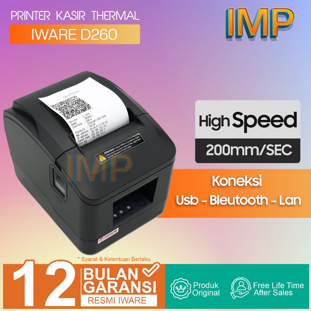 Jual Printer Thermal Kasir 80mm Auto Cutter Usb Lan Wifi Iware D260 ...