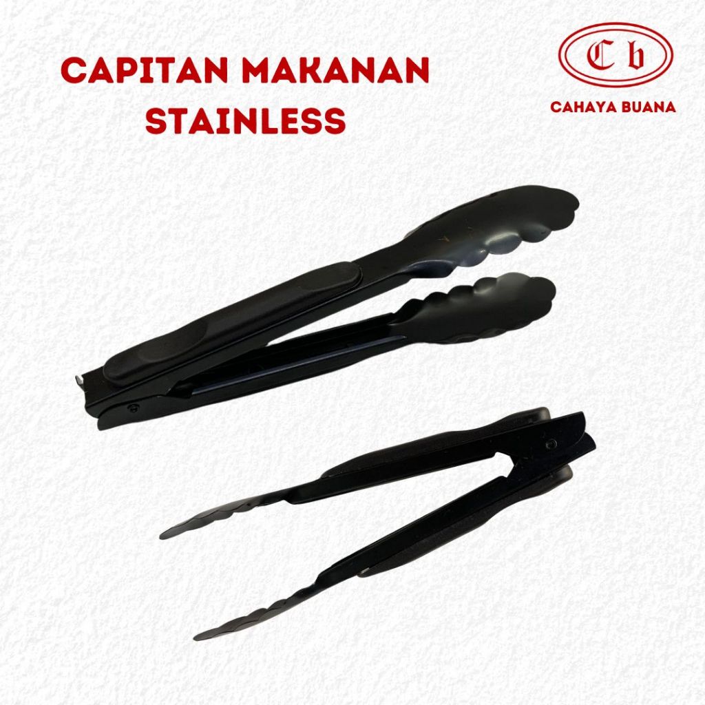 Jual Penjepit Hitam Stainless / Penjepit Roti / Penjepit Makanan ...