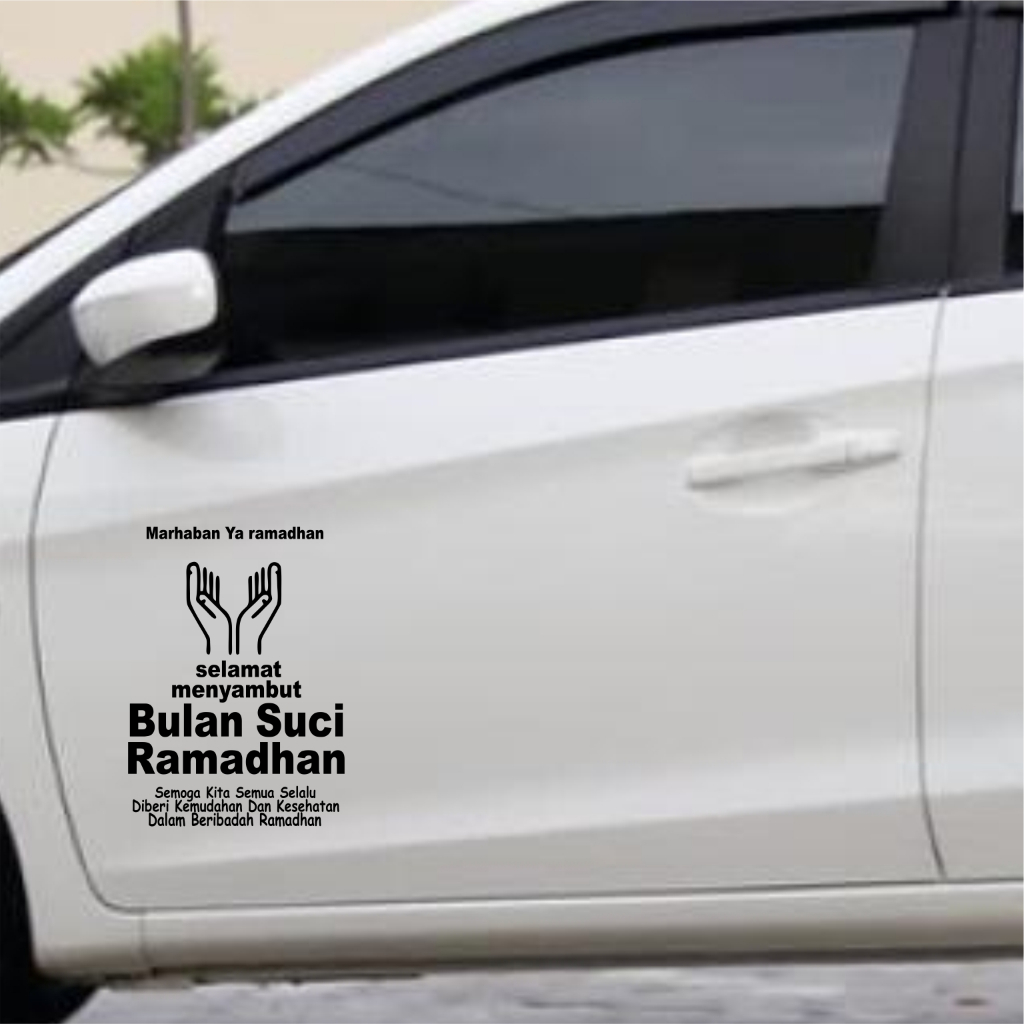 Jual stiker mobil sticker marhaban ya ramadhan kaligrafi stiker pintu ...