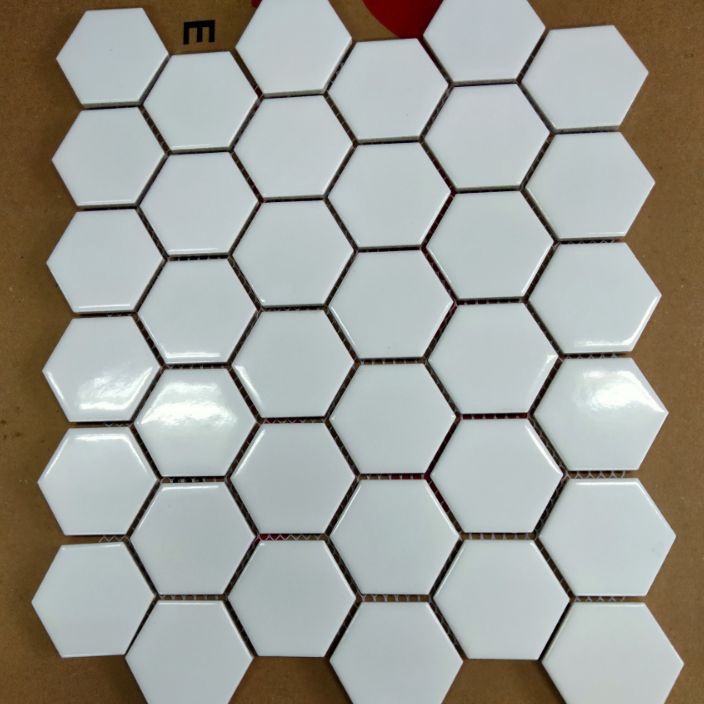 Jual Terbaru 33 Keramik Mozaik Hexagon White Glossy UK 5 cm | Shopee ...
