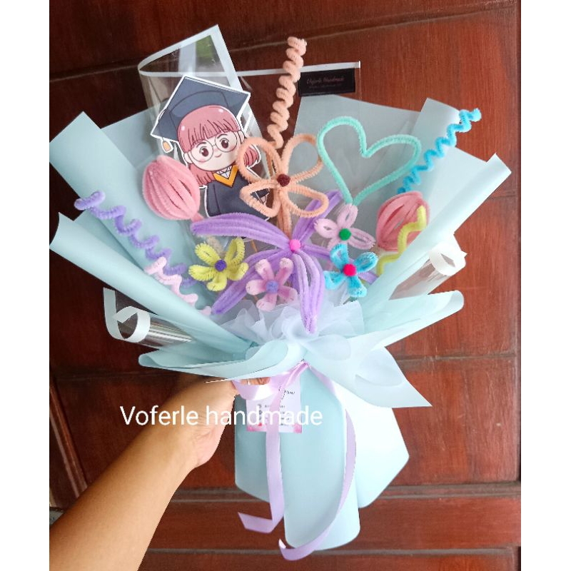 Jual Buket Wisuda pipe Cleaner Kawat Bulu graduation bouquet | Shopee ...