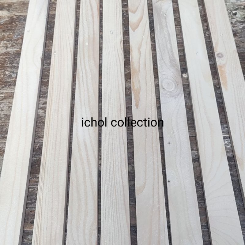 Jual reng lis kayu jati belanda 80-120x4x1 - wall panel - list dinding ...