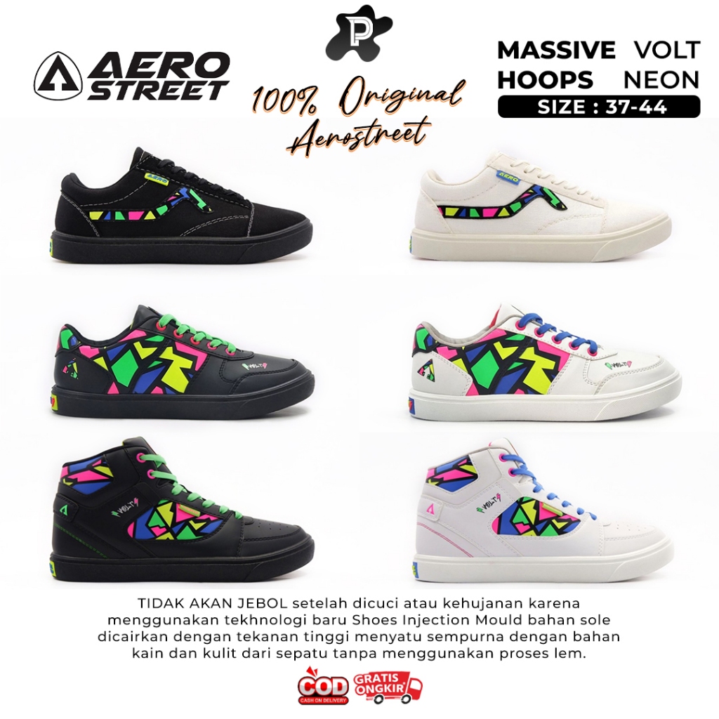 Jual [ORIGINAL] Aerostreet 37-44 Massive Volt Hitam / Putih ...