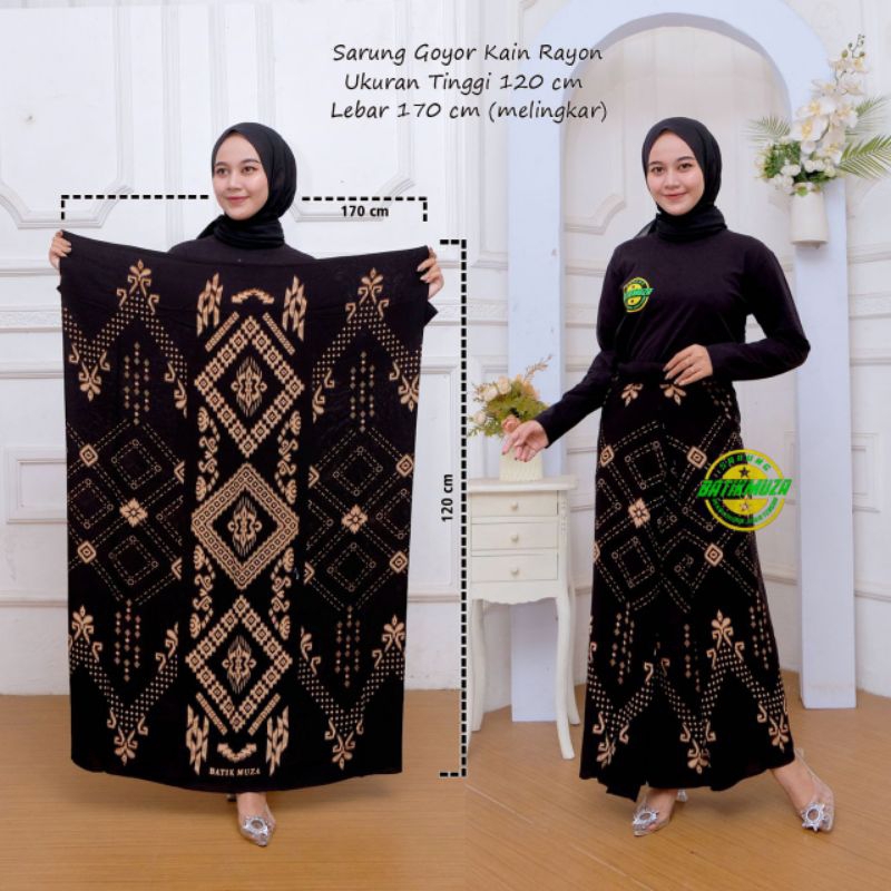 Jual SARUNG BATIK GOYOR HALUS MOTIF BALIMON HITAM MANIS/siap pakai ...