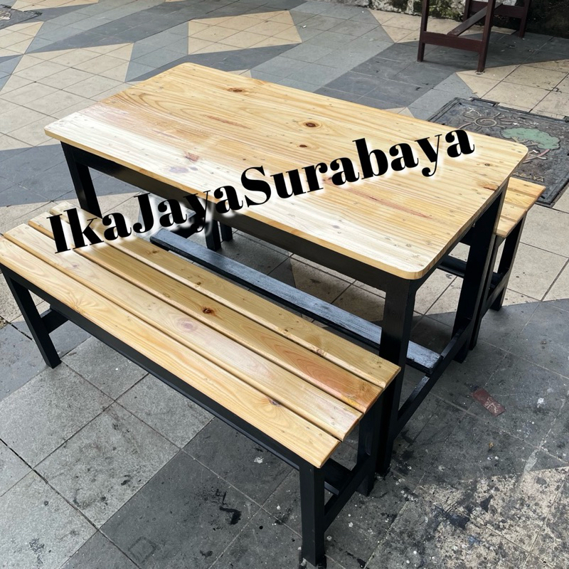 Jual Meja kursi warung makan kopi kayu jati belanda | Meja Kursi 1 Set ...