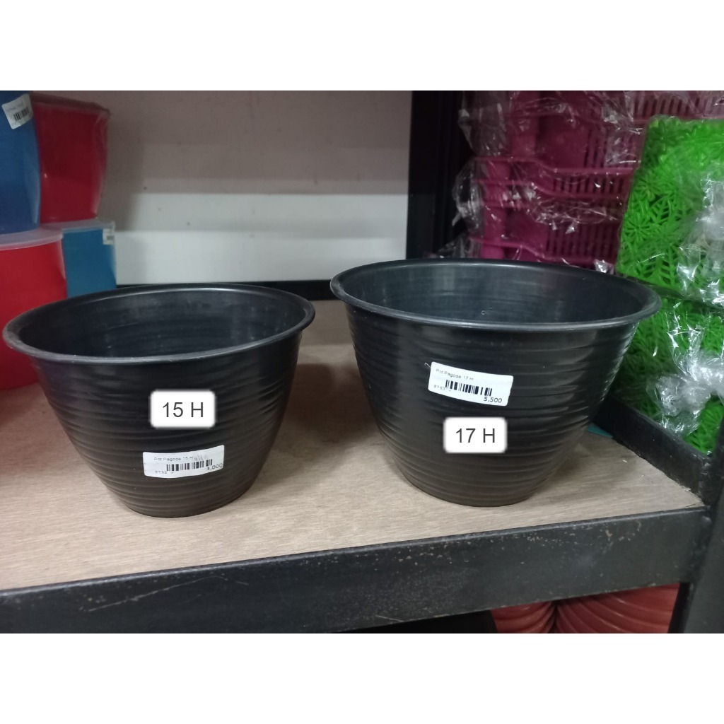 Jual Pot Pagoda 17 H | Pot Bunga Hitam Bulat Plastik Kecil | Shopee ...