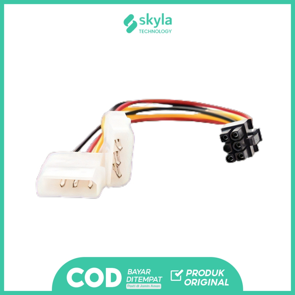 Jual Kabel Power Konektor VGA 6 Pin / Kabel Power Dual Molex to VGA 6 ...