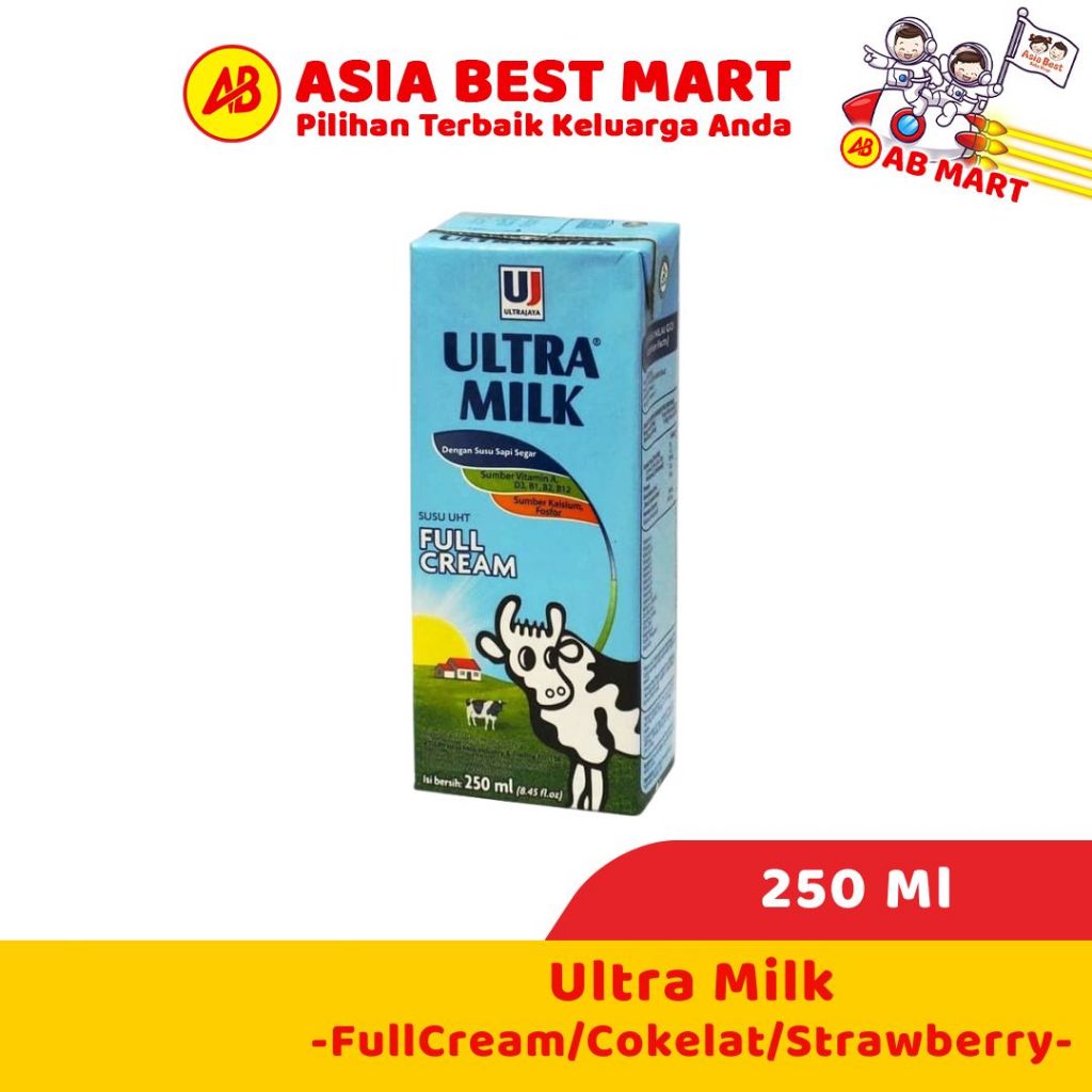 Jual Ultra Milk Full Cream Coklat Stroberi 250 Ml / Susu Uht Cair | Shopee Indonesia