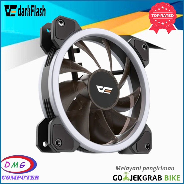 Jual AIGO DARKFLASH DR11 White LED Fan Case Ring Putih 12CM Kipas ...