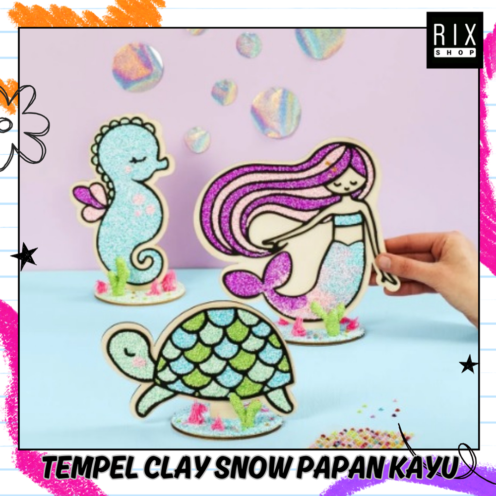 Jual RIX Mainan DIY Anak Menempel Snow Foam Clay Papan Kayu - DIY Snow ...
