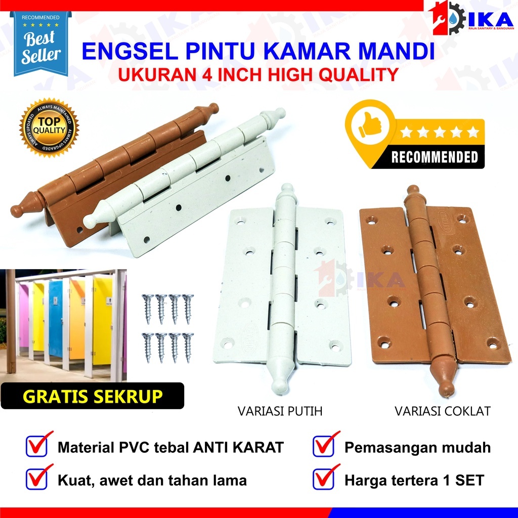 Jual ENGSEL PVC PLASTIK PVC 4 INCH 4 INCI PINTU KAMAR MANDI TOILET WC ...