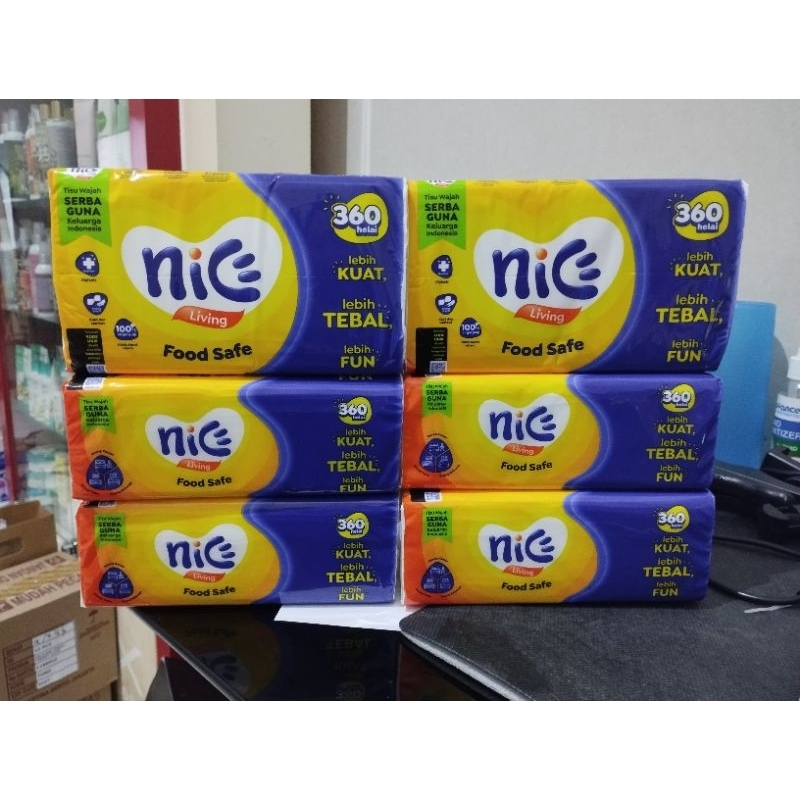 Jual [ PAKET ISI 6 ] TISU TISSUE NICE 180 sheet 2ply / TISU MURAH PROMO ...