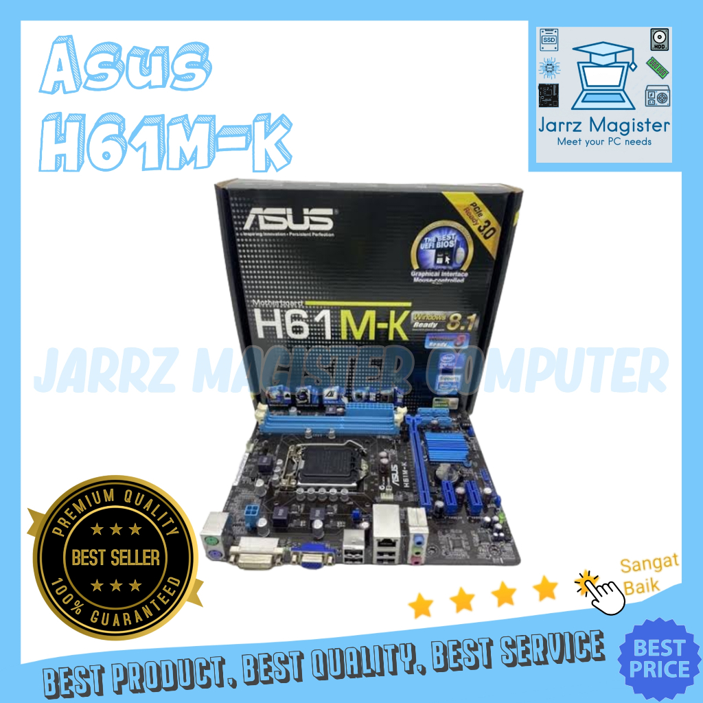 Jual Motherboard Asus H61 H61M-K Intel LGA 1155 DDR3 | Mainboard Asus ...