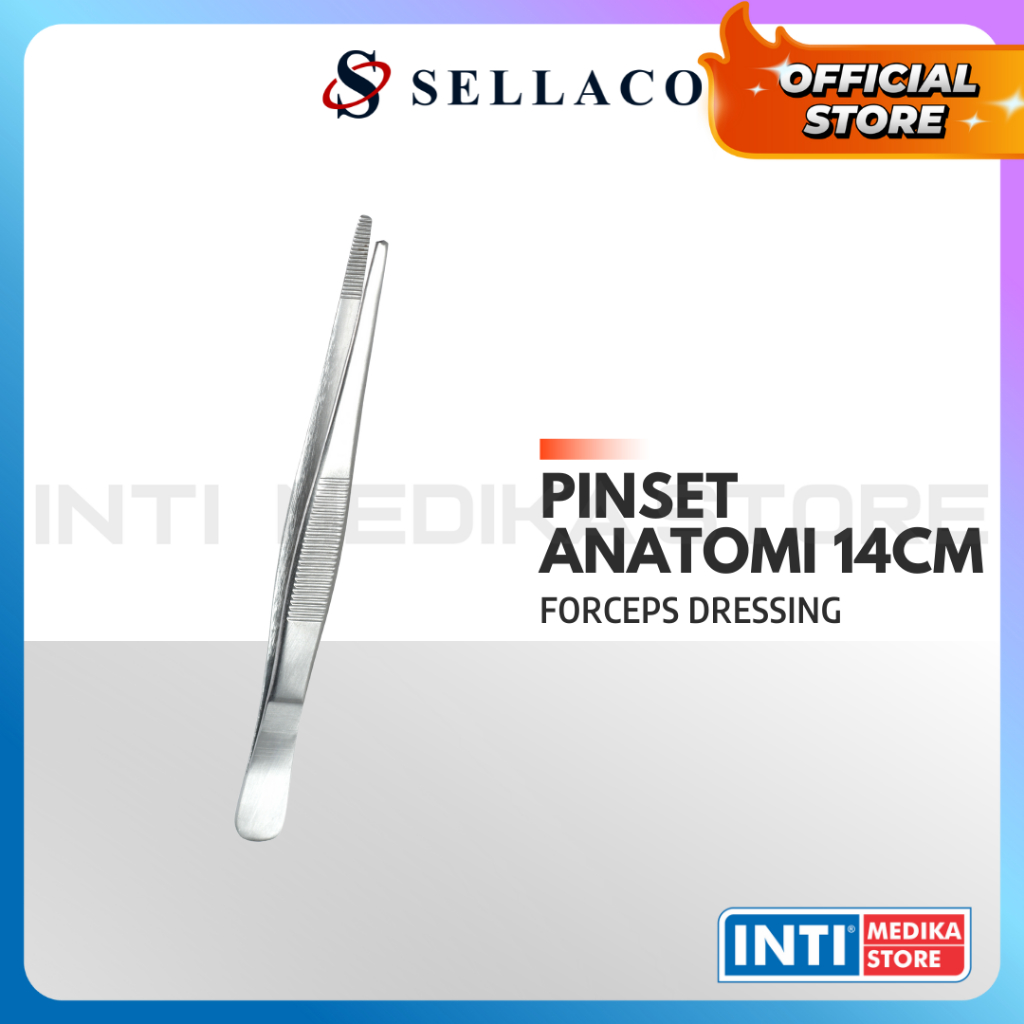 Jual SELLA - Pinset Anatomi 14cm Stainless Steel | Anatomis Dressing ...