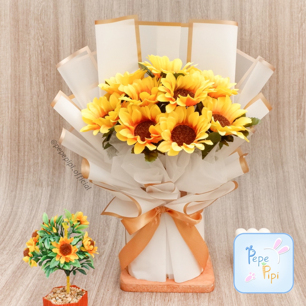 Jual Buket Bunga Matahari / Buket Bunga Artificial Romantis / Hadiah ...