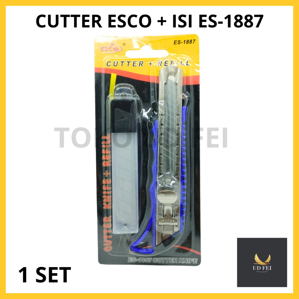 Jual (1 SET) Cutter Reffil + isi/ Cutter ESCO/Cutter bonus refill ...