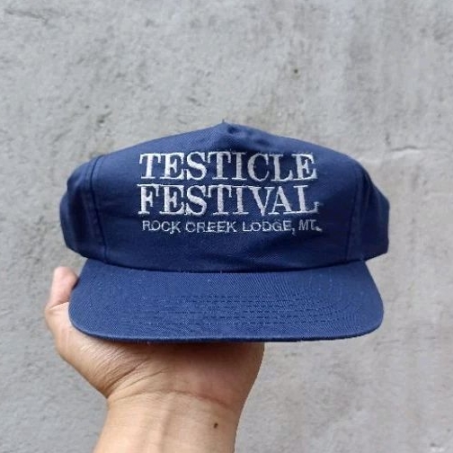 Jual Vintage Hat Testicle Festival Rock Creek Lodge Montana | Shopee ...